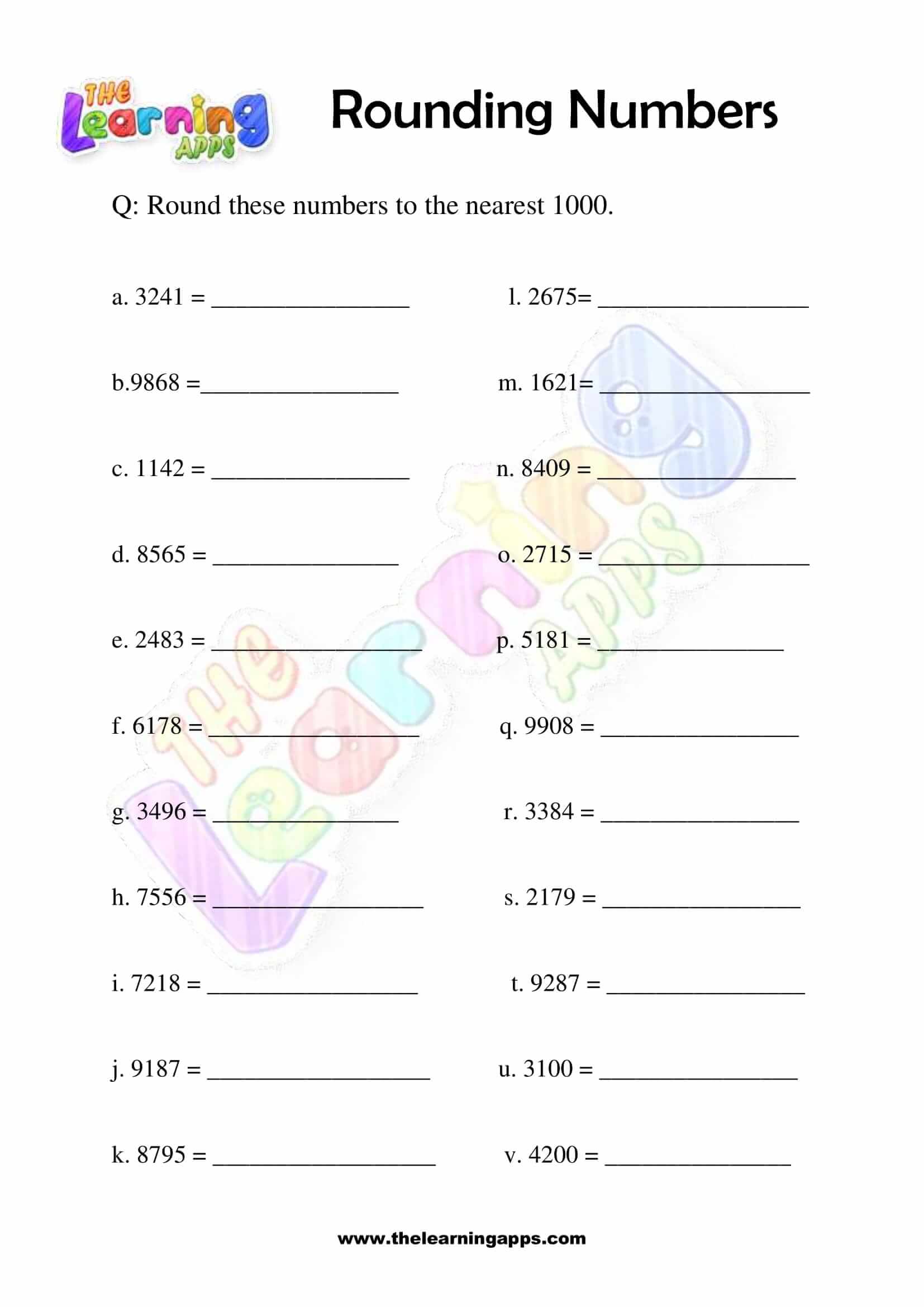 Download Free Printable Rounding Worksheets for Grade 3