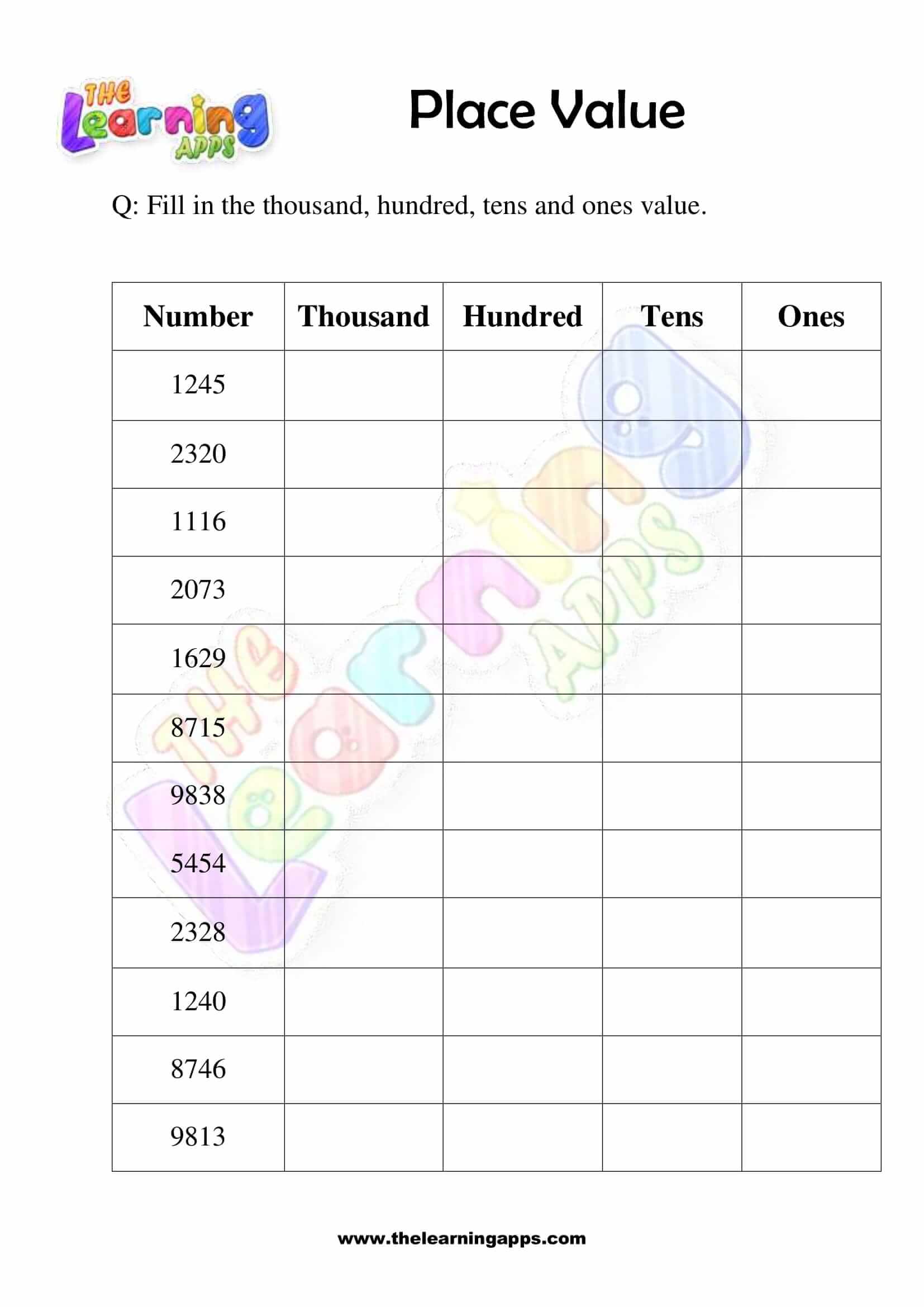 Download Printable Place Value Grade 3 Worksheets